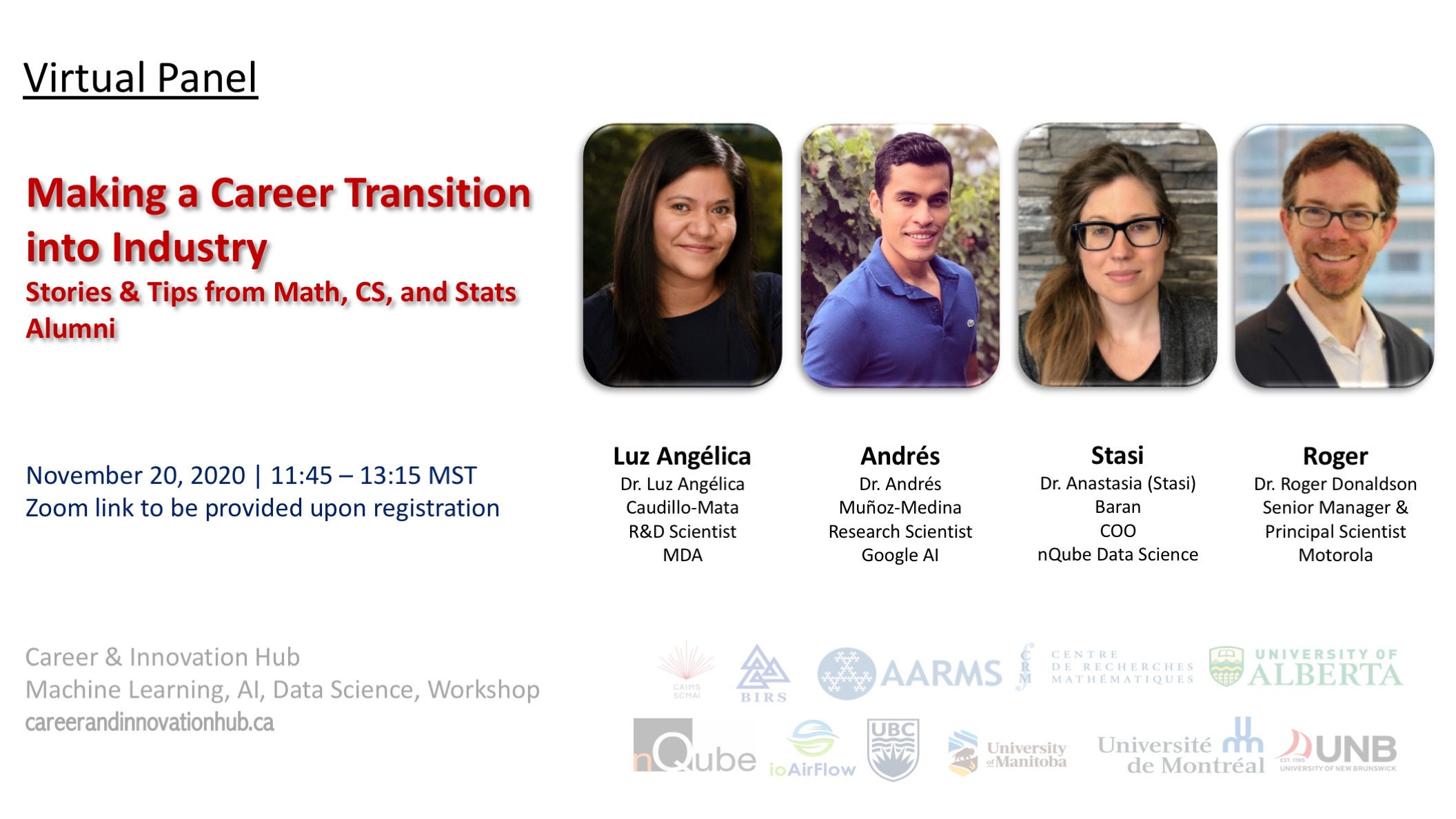 BIRS's CIH Program 2020: Making a Career Transition Into Industry in AI ...